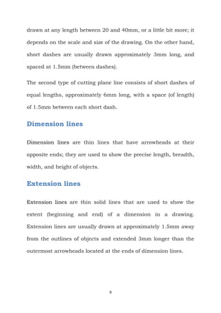 Types of Technical & Engineering Drawing Lines and Their Uses | PDF