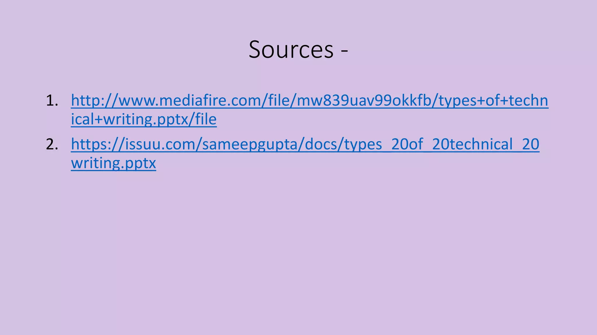 Types of technical writing | PPTX