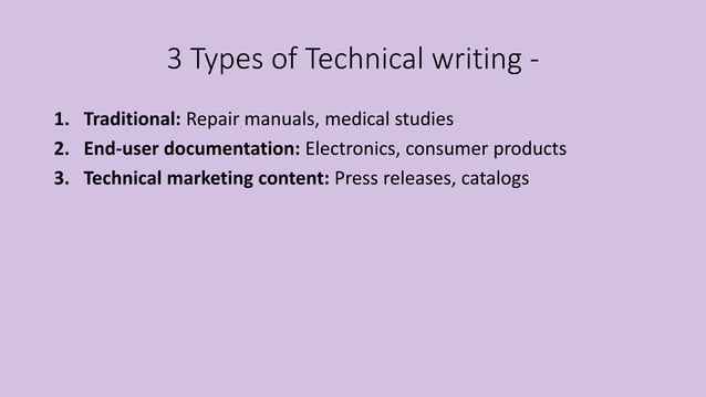 Types of technical writing | PPTX
