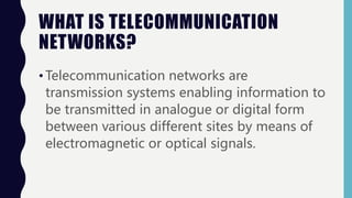 Types of Telecommunication Networks | PPTX