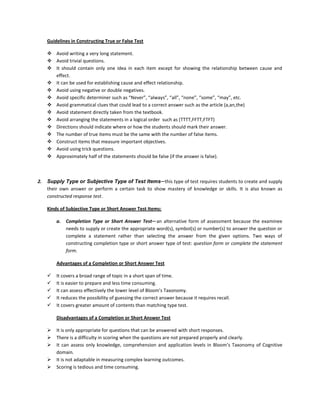 Types of test | DOCX
