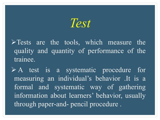 Types of Test | PPTX | Standardized Testing | Educational Assessment