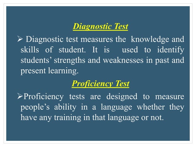 Types of Test | PPTX | Standardized Testing | Educational Assessment