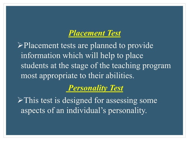 Types of Test | PPTX | Standardized Testing | Educational Assessment
