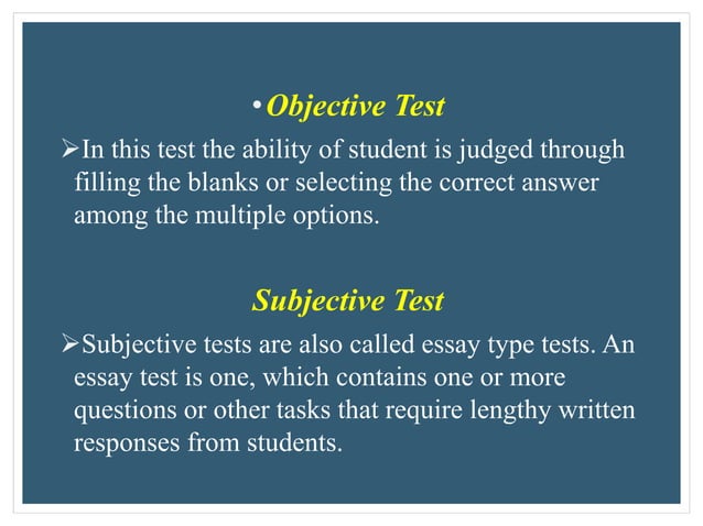 Types of Test | PPTX | Standardized Testing | Educational Assessment