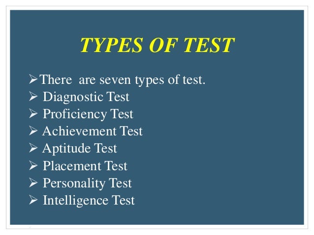 Types of Test