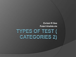 Types of test ( categories 2) | PPT