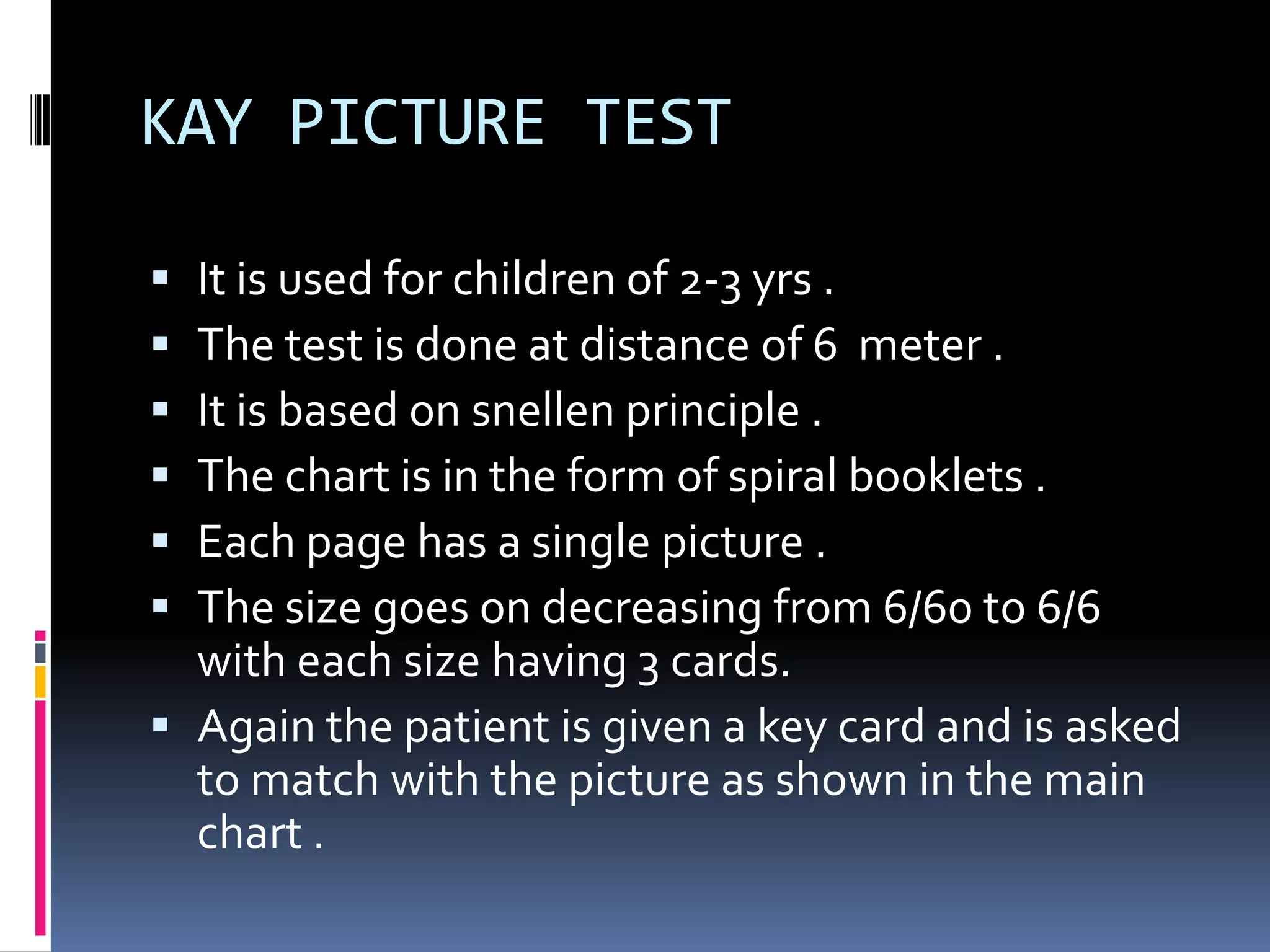 Test types used in optometry | PPTX