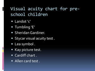 Test types used in optometry | PPTX