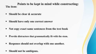Types of test items | PPTX