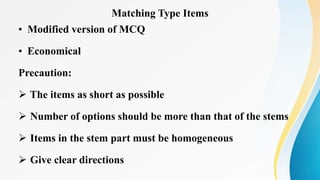 Types of test items | PPTX