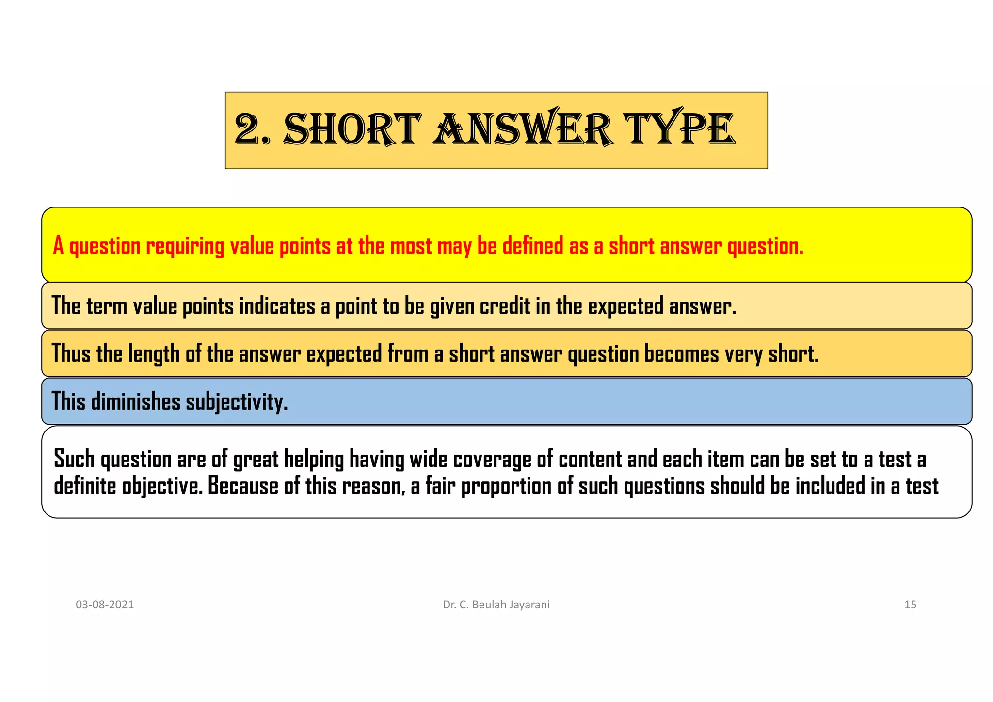 Types of test items | PDF