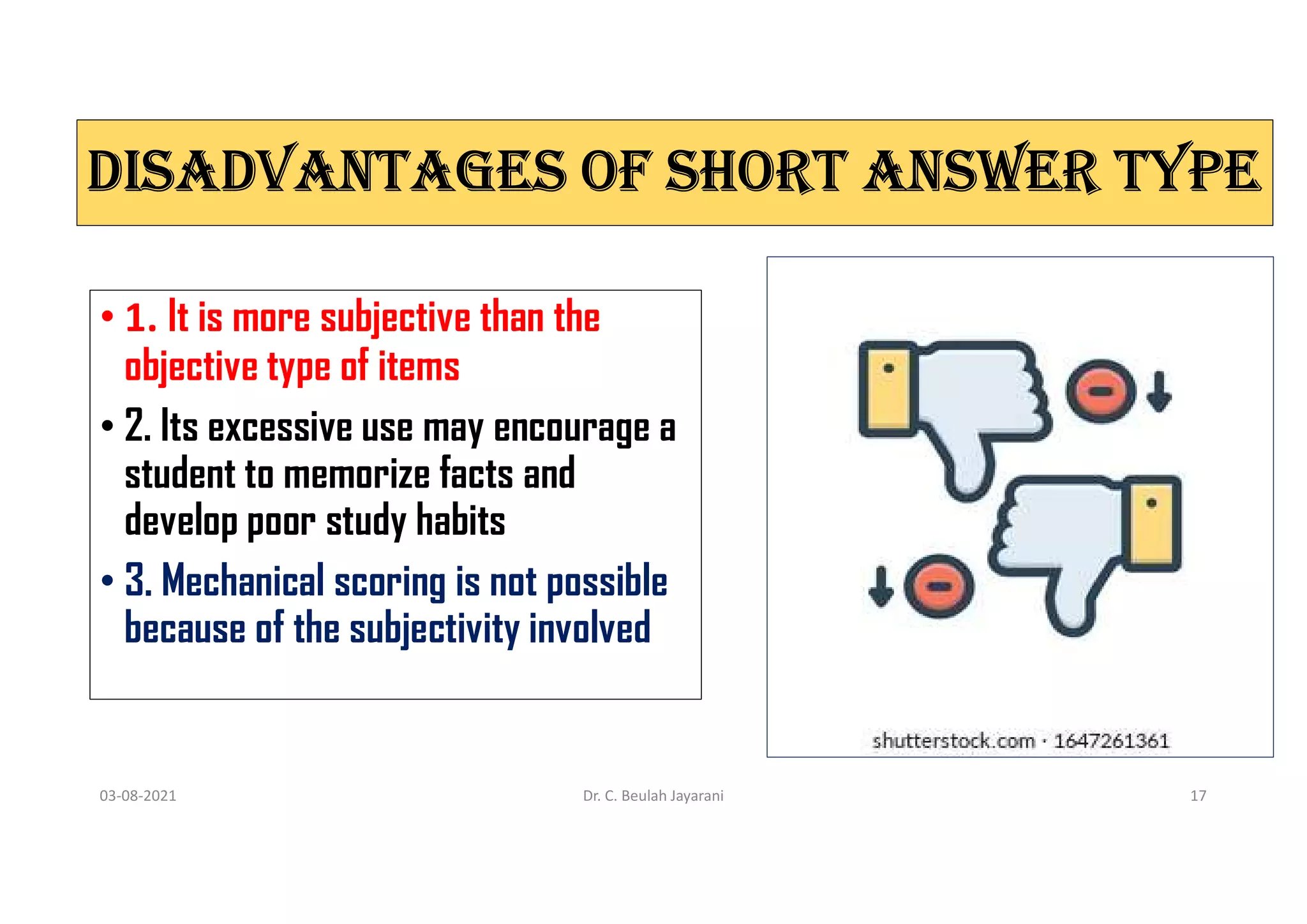 Types of test items | PDF