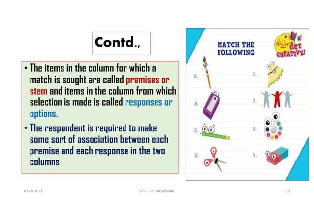 Types of test items | PDF | Standardized Testing | Educational Assessment