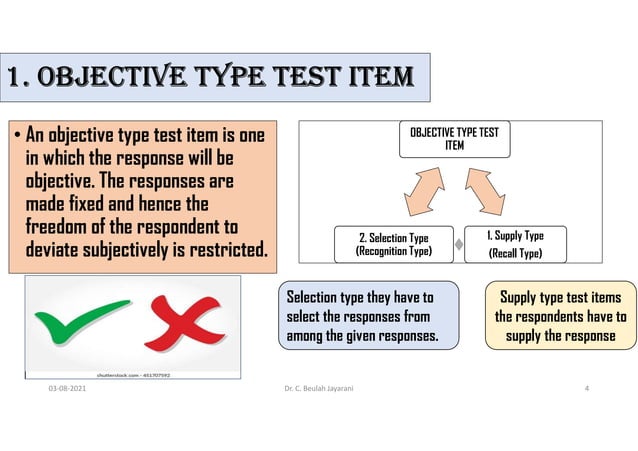 Types of test items | PDF | Standardized Testing | Educational Assessment