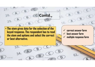Types of test items | PDF