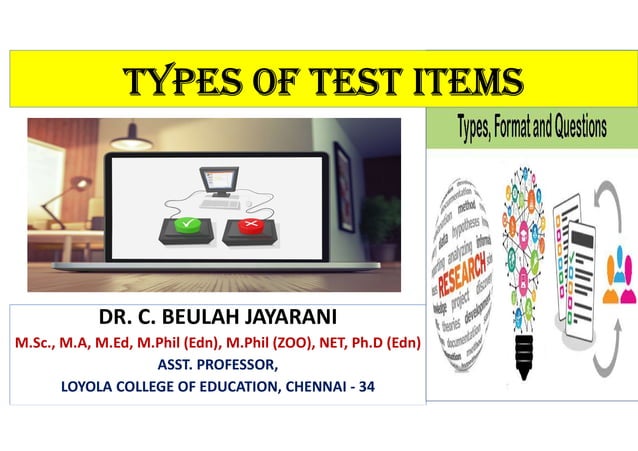 Types of test items | PPT