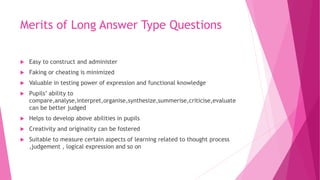 Types of test item | PPTX