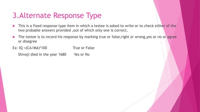 Types of Test Items | PPTX