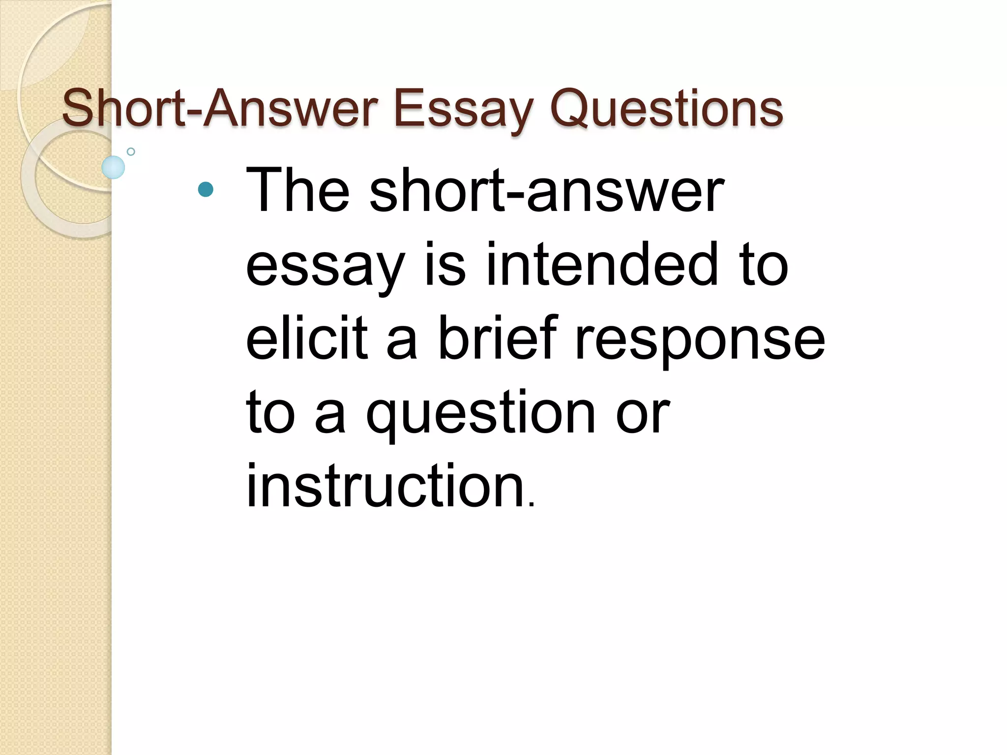 Types of test questions | PPTX