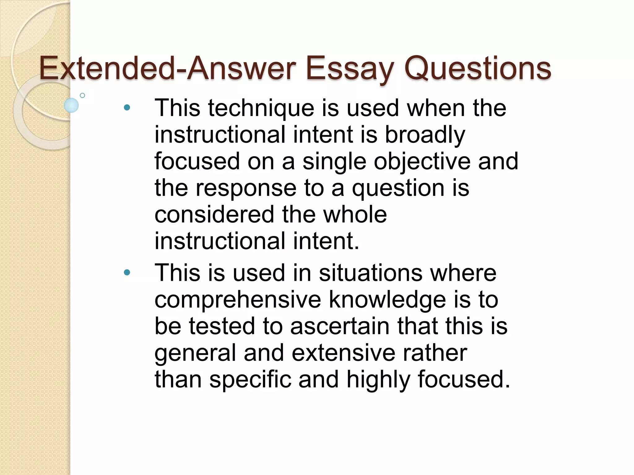 Types of test questions | PPTX