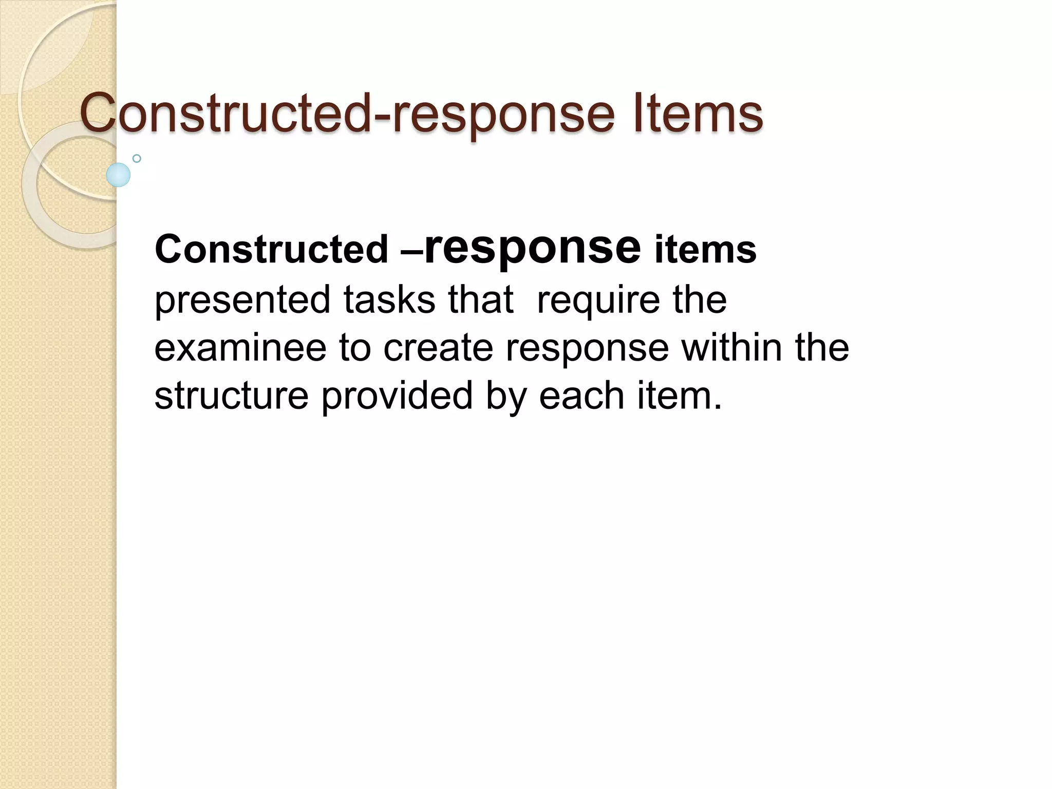Types of test questions | PPTX