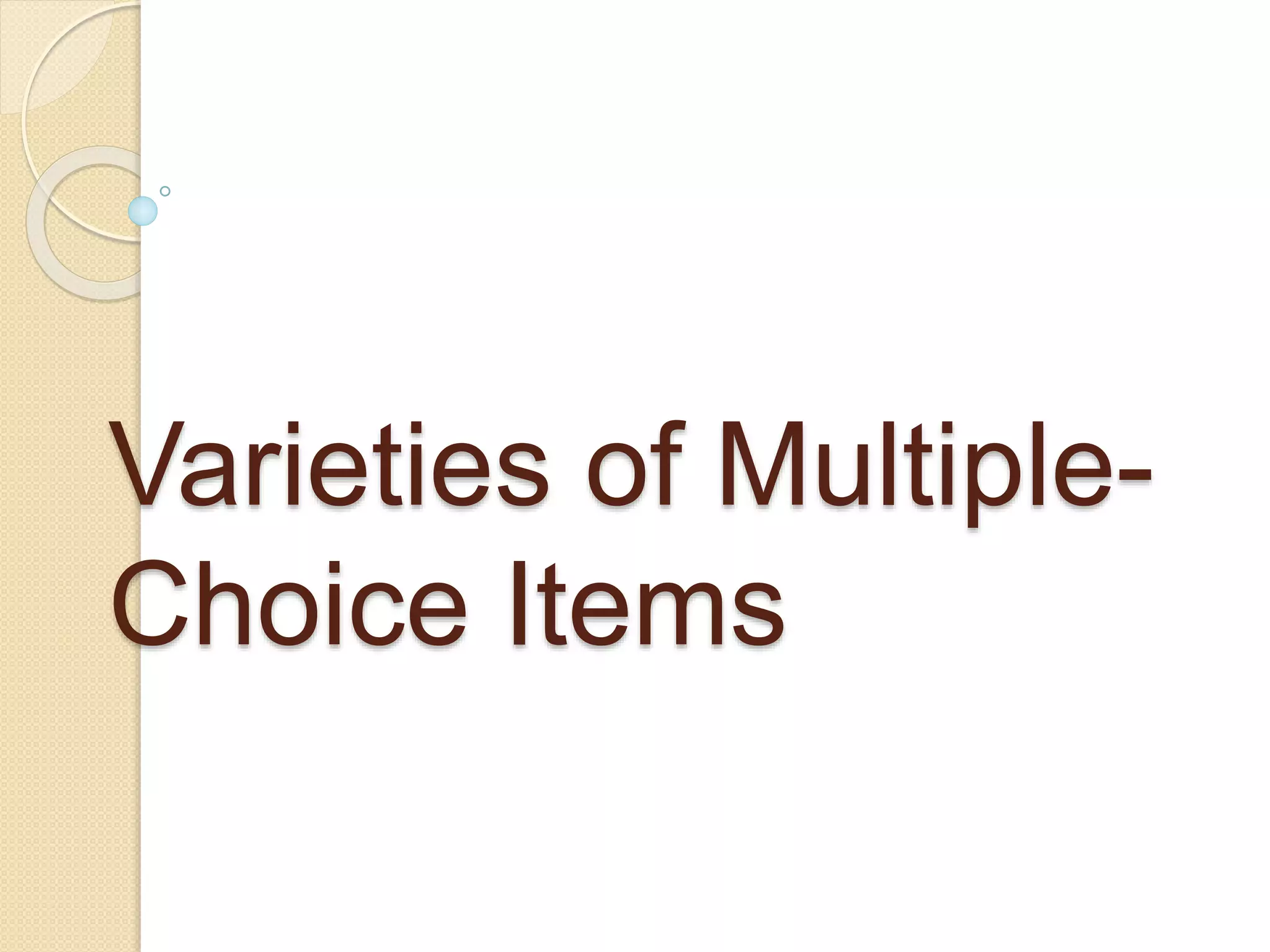 Types of test questions | PPTX