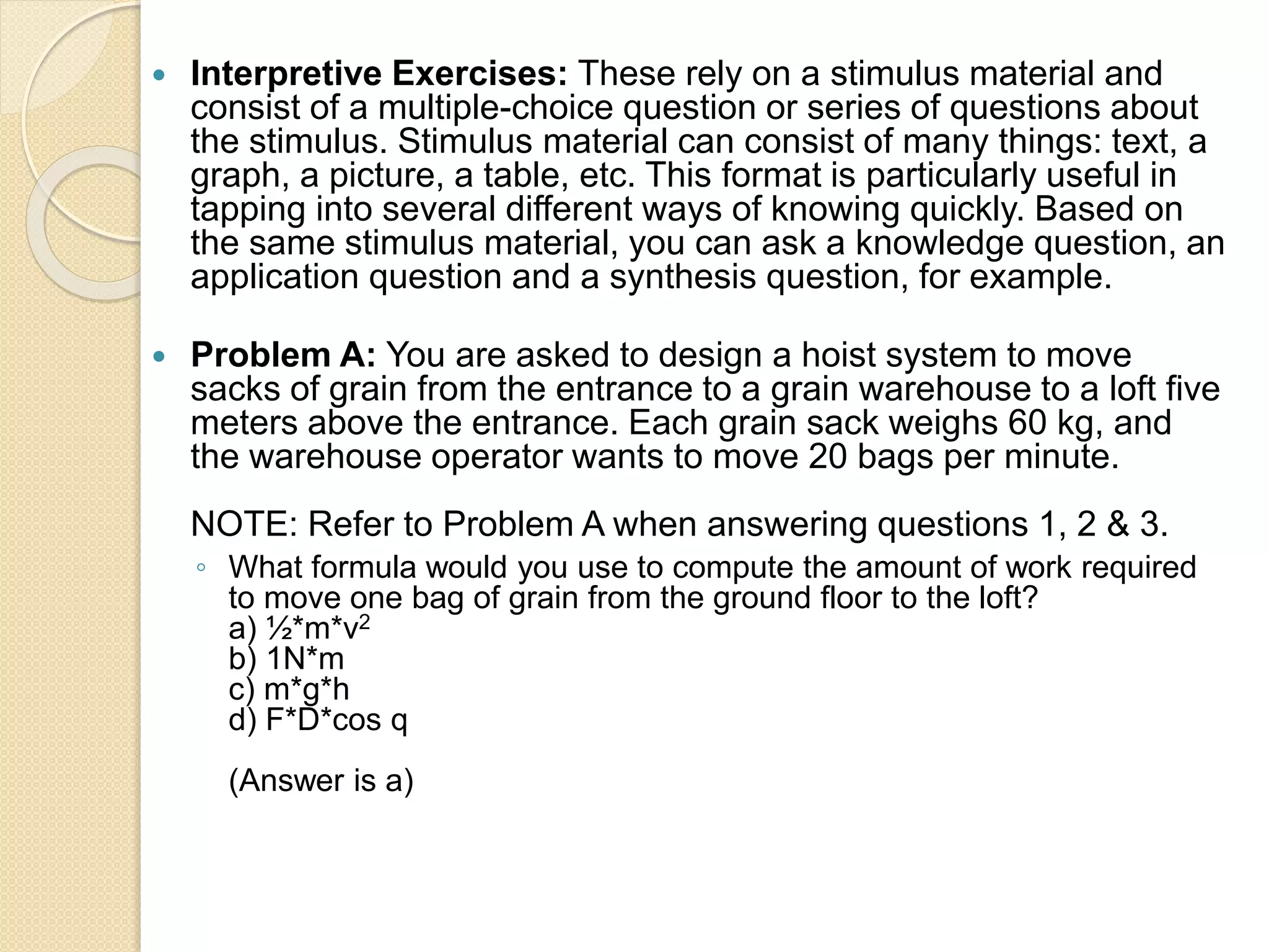 Types of test questions | PPTX