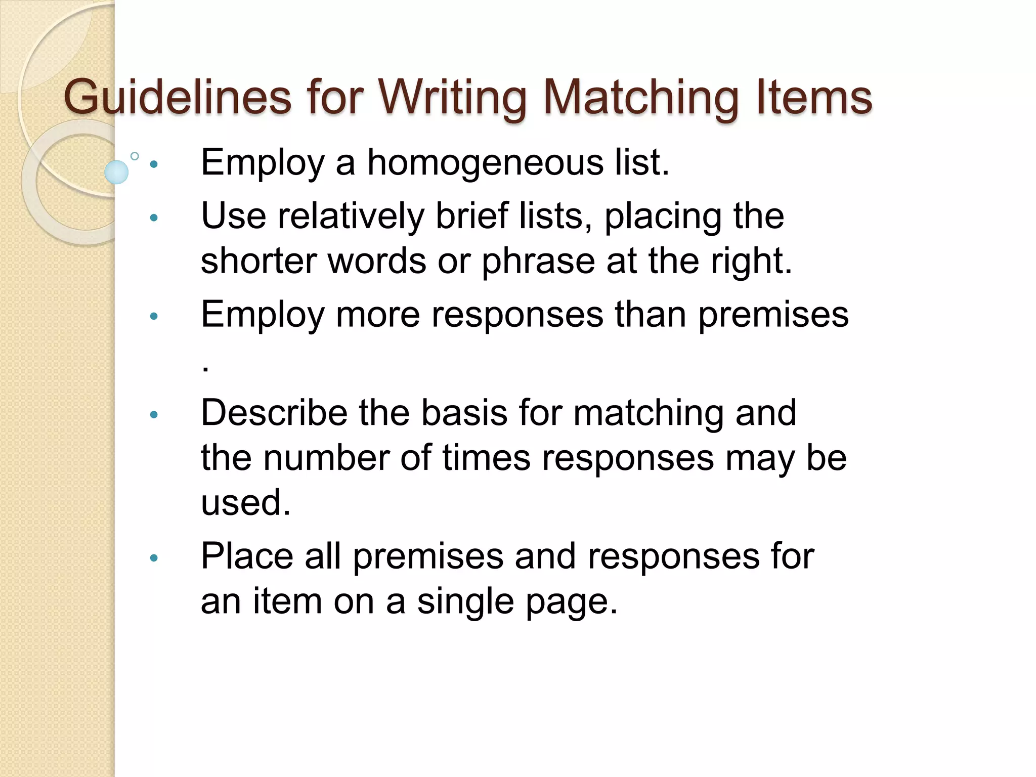 Types of test questions | PPTX