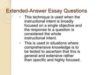 Types of test questions | PPTX