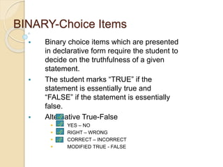 Types of test questions | PPTX