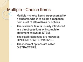 Types of test questions | PPTX