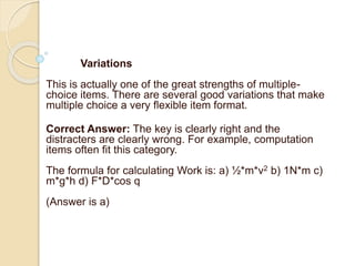 Types of test questions | PPTX
