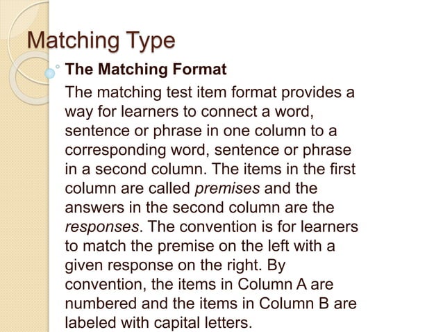 Types of test questions | PPTX | Standardized Testing | Educational ...