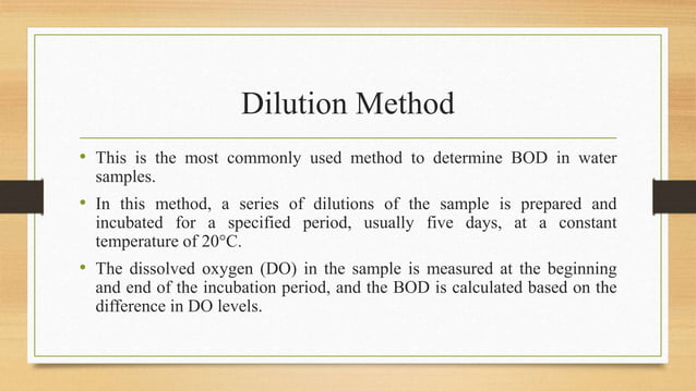 Types of Tests Used to Determine BOD.pptx | Chemistry | Science