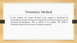 Types of Tests Used to Determine BOD.pptx | Chemistry | Science