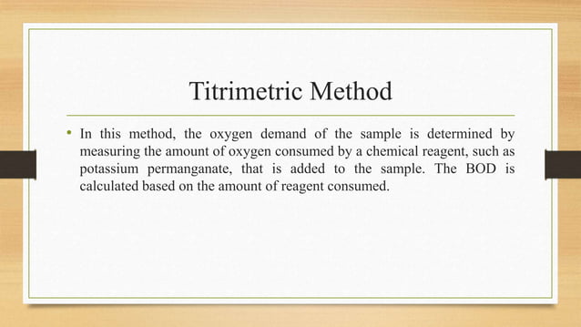 Types of Tests Used to Determine BOD.pptx | Chemistry | Science