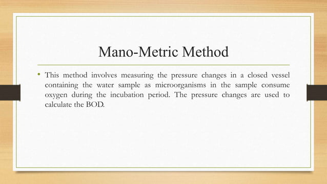 Types of Tests Used to Determine BOD.pptx | Chemistry | Science