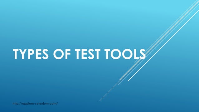 Types of test tools | PPT