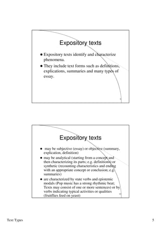 Types of texts. | PDF
