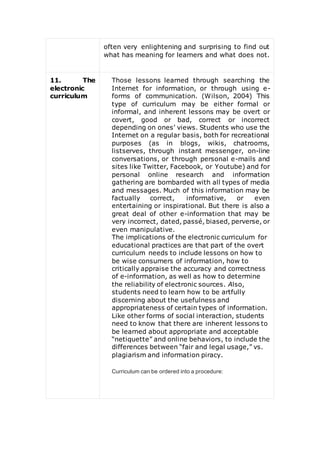 Types of the curriculum | DOCX | Educational Assessment | Education