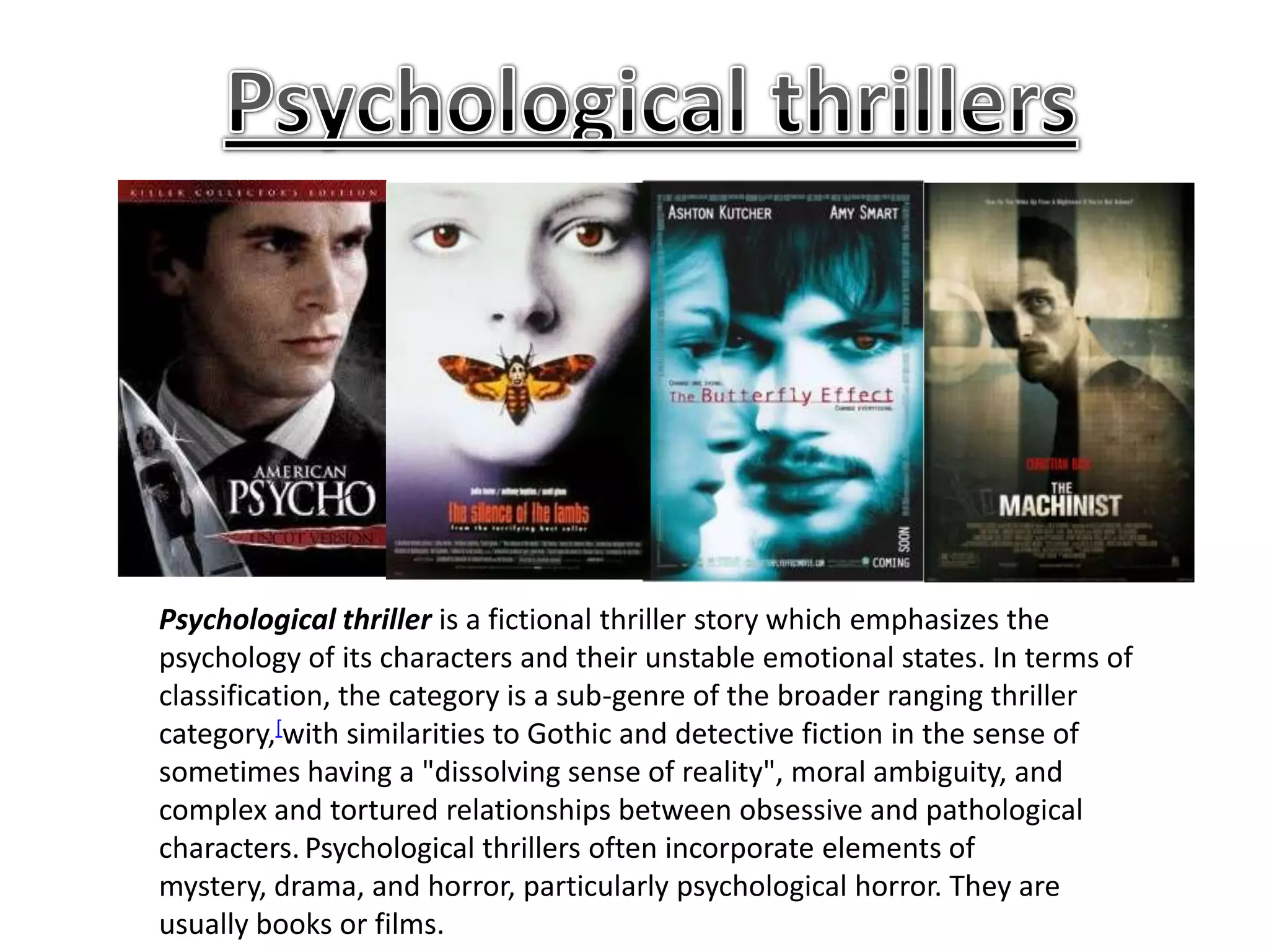 Types of thrillers | PPTX