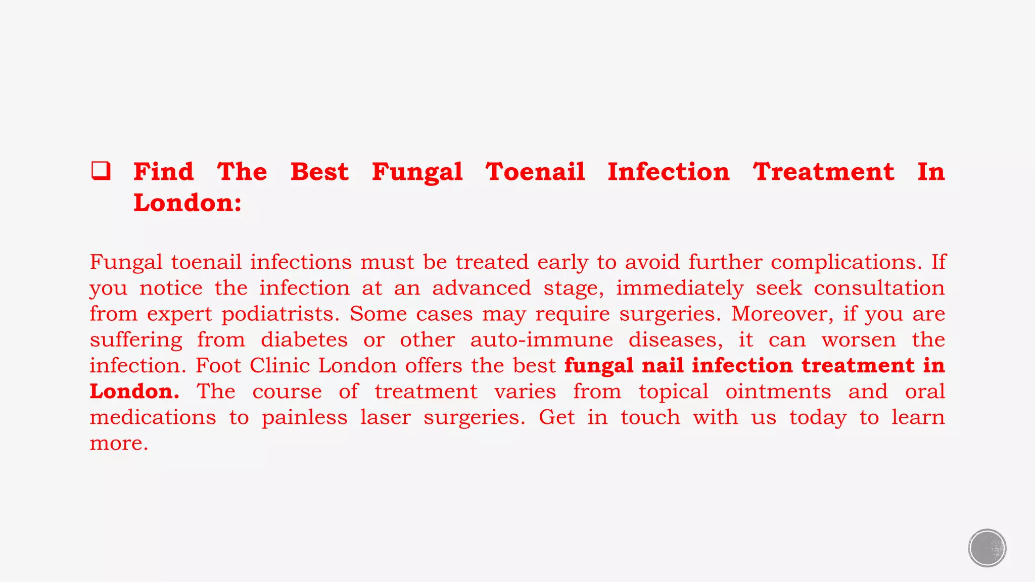 Types Of Toenail Fungus And Fungal Nail Infection Treatment In London | PDF