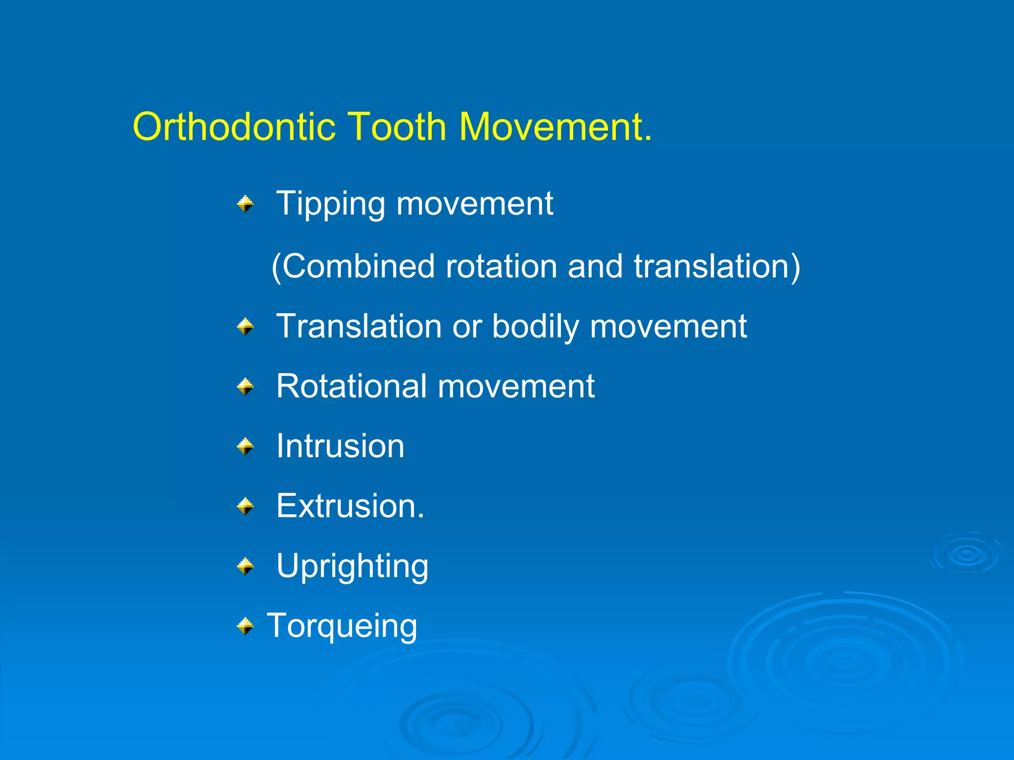Types of tooth movement in orthodontics (4th BDS) | PPTX