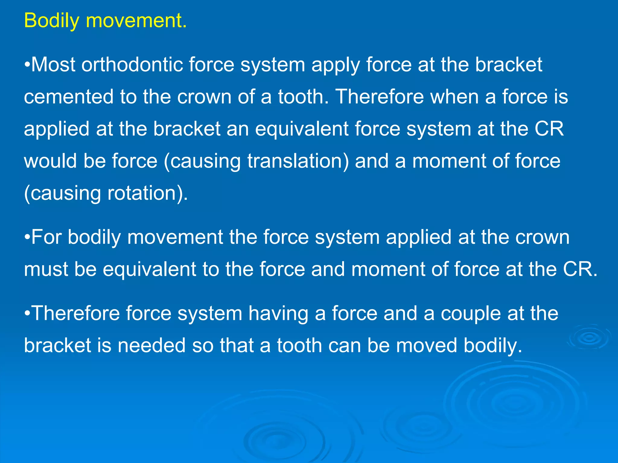 Types of tooth movement in orthodontics (4th BDS) | PPTX