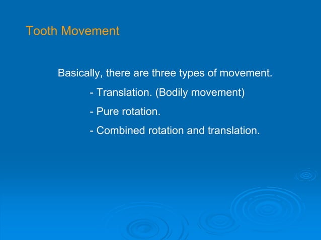 Types of tooth movement in orthodontics (4th BDS) | PPTX | Dental ...