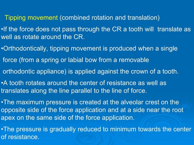 Types of tooth movement in orthodontics (4th BDS) | PPTX | Dental ...