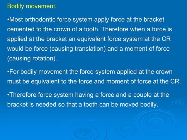 Types of tooth movement in orthodontics (4th BDS) | PPTX | Dental ...