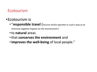 Different types of tourism and their features | PPT
