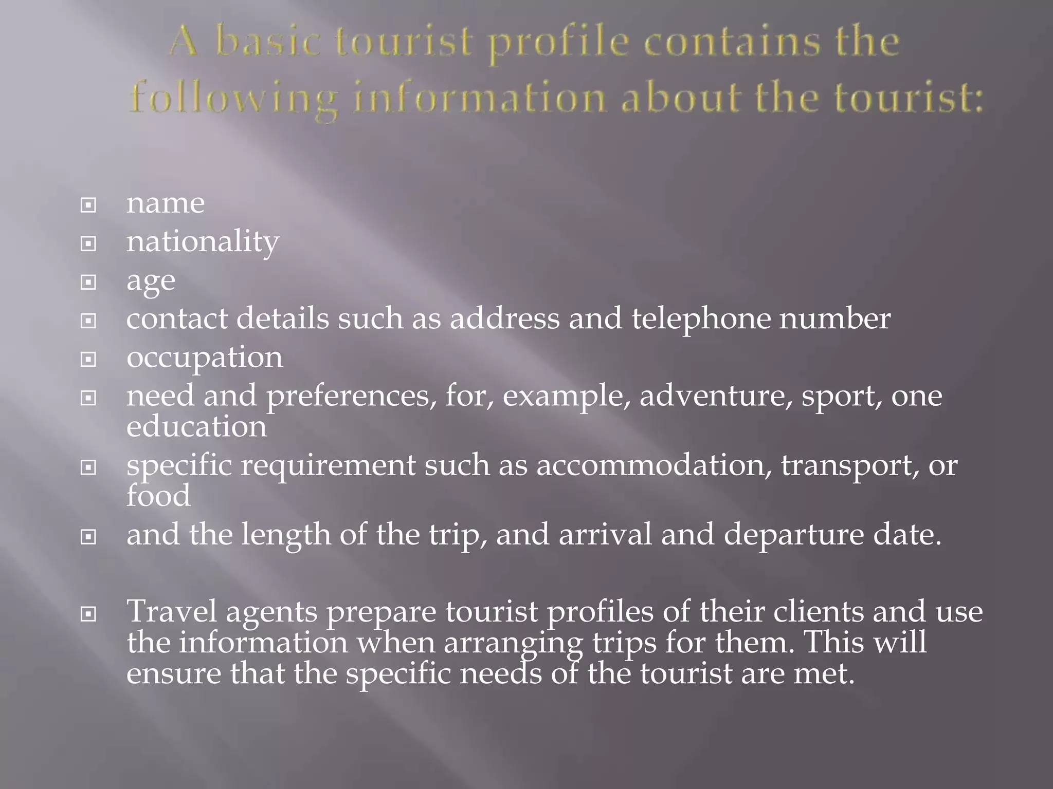 Types of tourist | PPTX